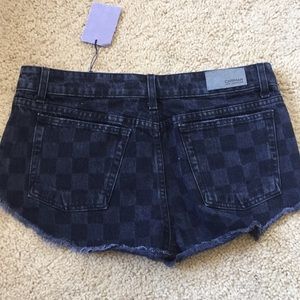LF | Shorts | Lf Black Checker Denim Shorts | Poshmark